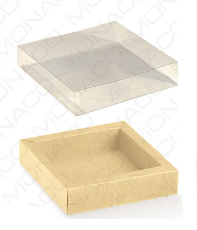 Krabička na pralinky papír+obal plast 60x120, v.32mm (písek) 10 ks/bal ...